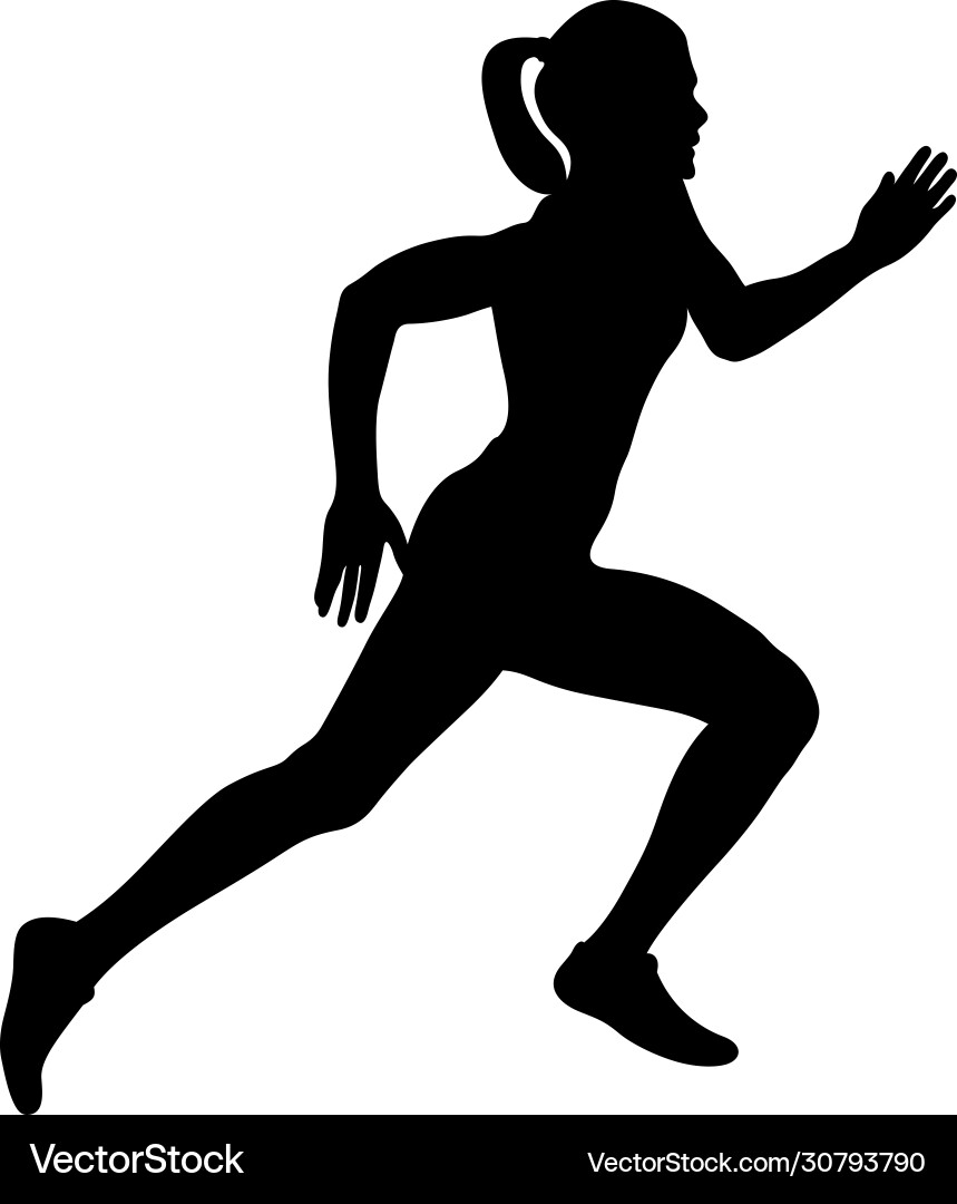 Girl athlete runner run Royalty Free Vector Image