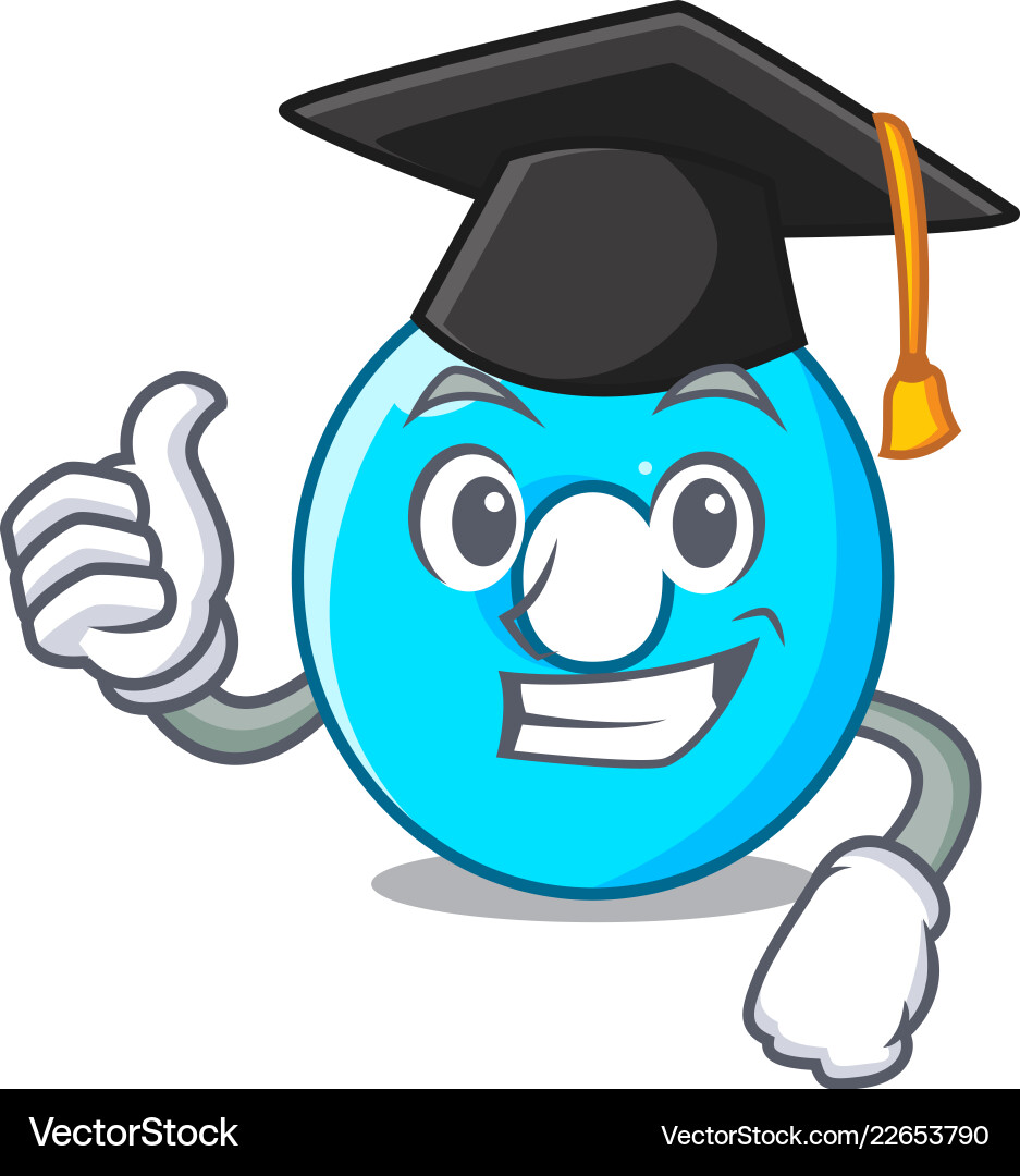 Graduierung der Zahl Null auf einem Cartoon Vektorbild