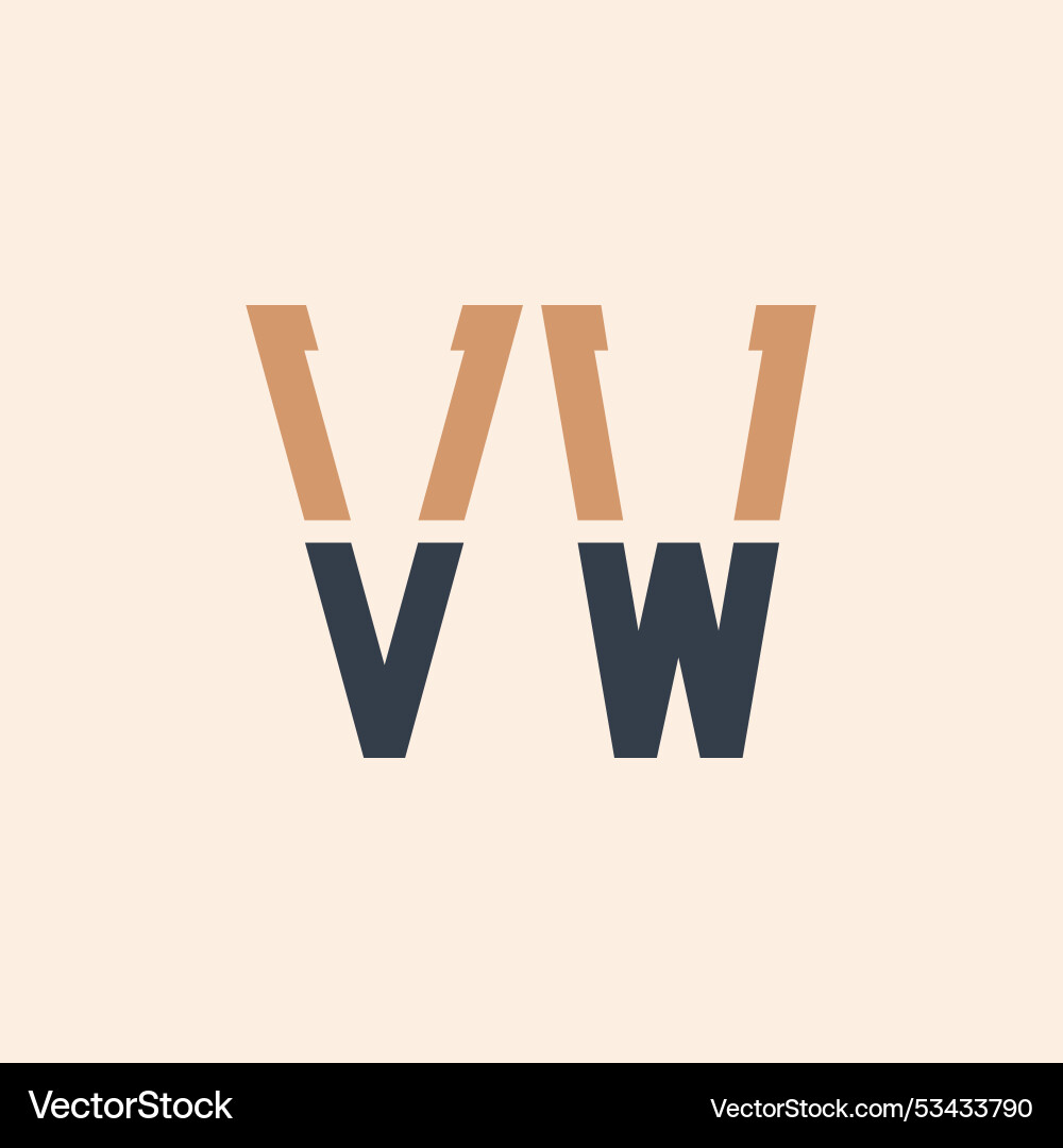 Modern vw letter logo design creative Royalty Free Vector
