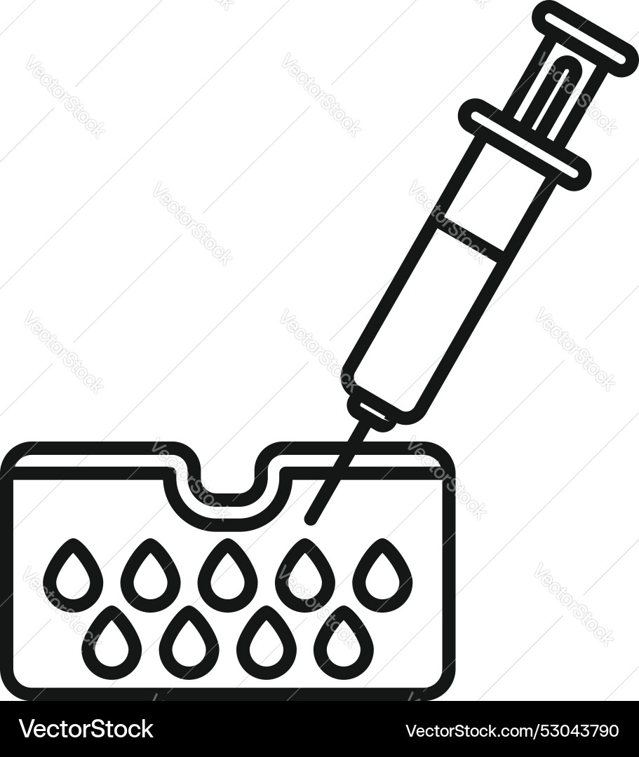 Syringe injecting substance into skin layer icon Vector Image