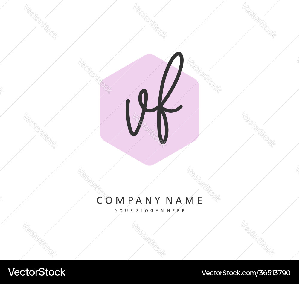 Vf initial letter handwriting and signature logo Vector Image