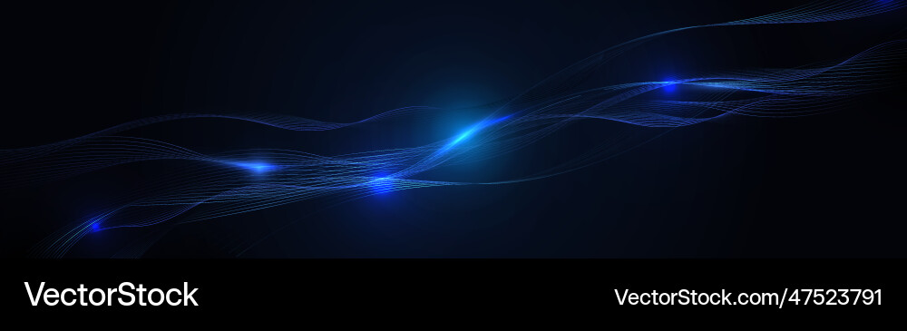 Abstract blue dynamic wavy lines background Vector Image