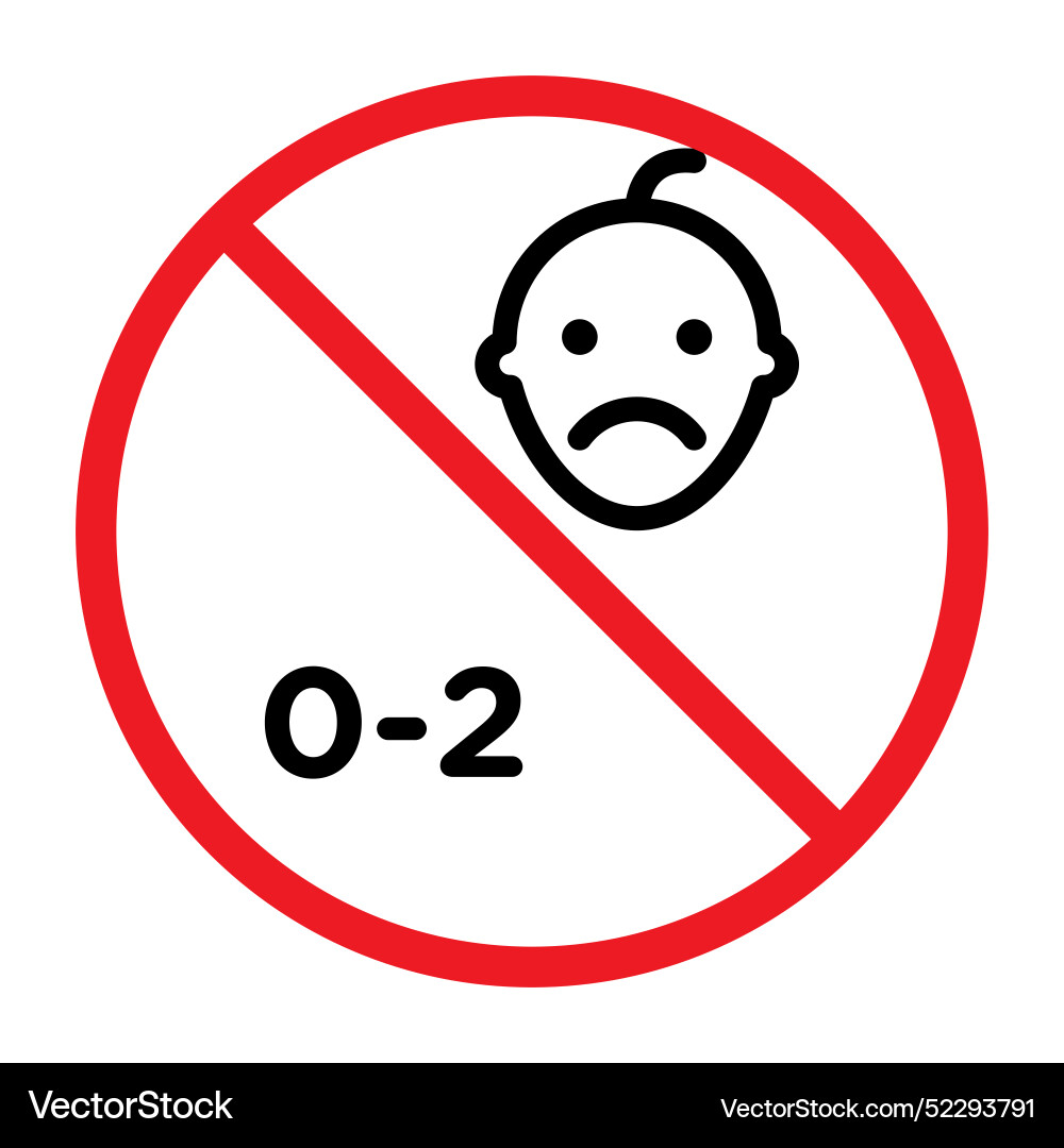 Age restriction sign for child icon linear logo Vector Image