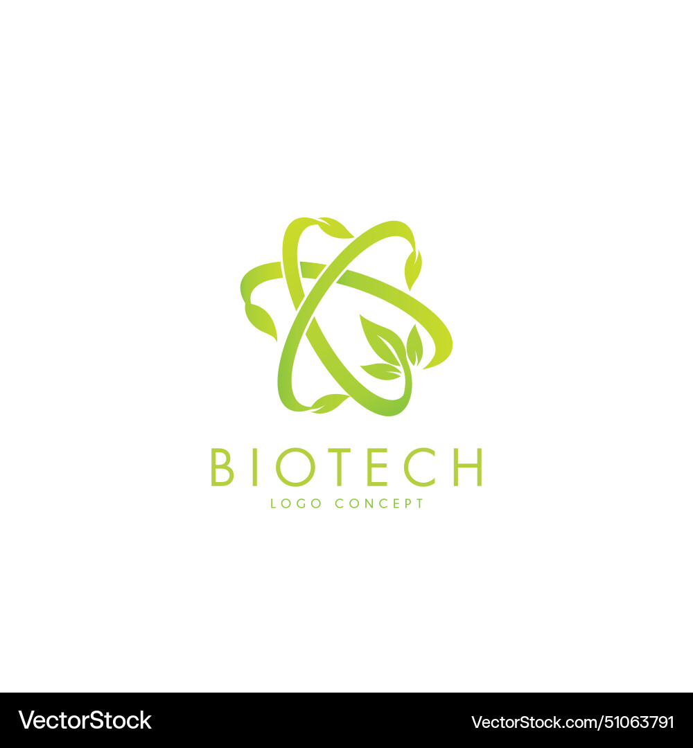 Biotech logo design template flat style Royalty Free Vector