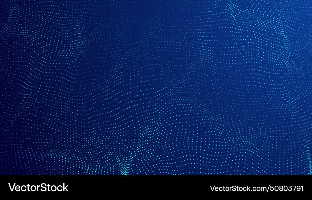 Blue dot wave pattern digital Royalty Free Vector Image