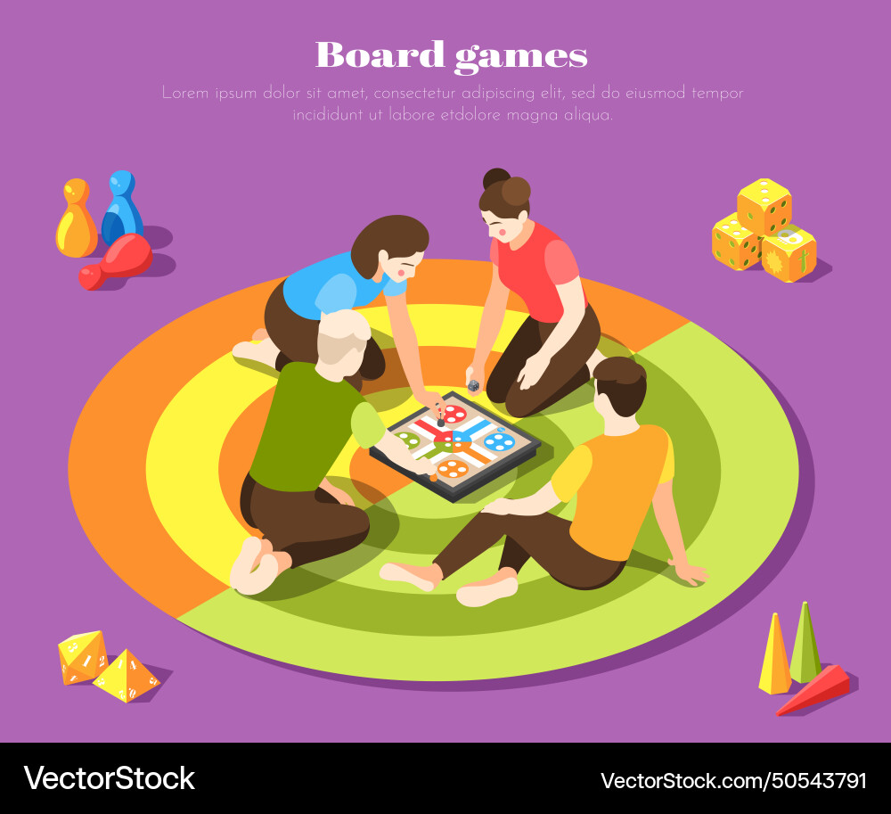 Board games isometric background Royalty Free Vector Image