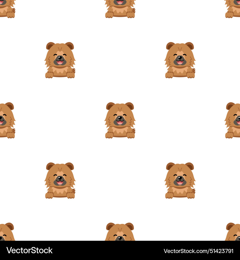 Cartoon character cute chow dog seamless Vector Image