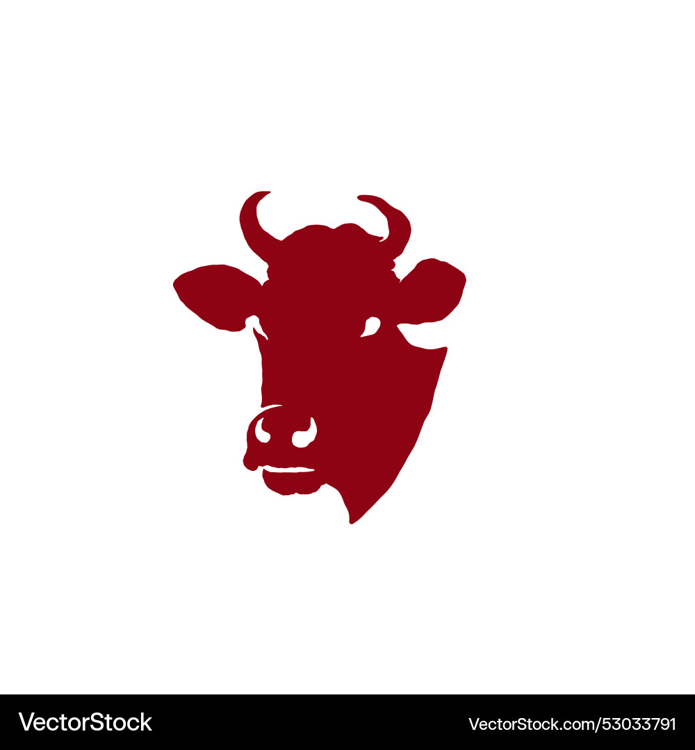 Cow head logo design icon Royalty Free Vector Image