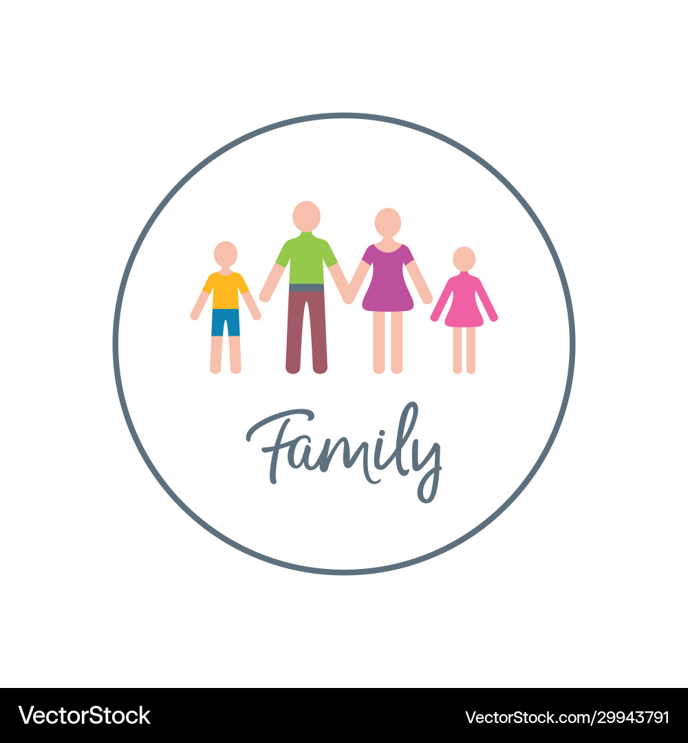 Family design template with two children Vector Image