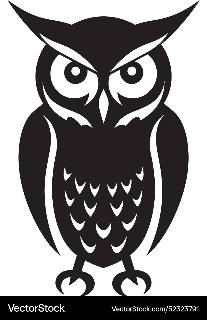 Gothic owl dark nightfall in bl Royalty Free Vector Image