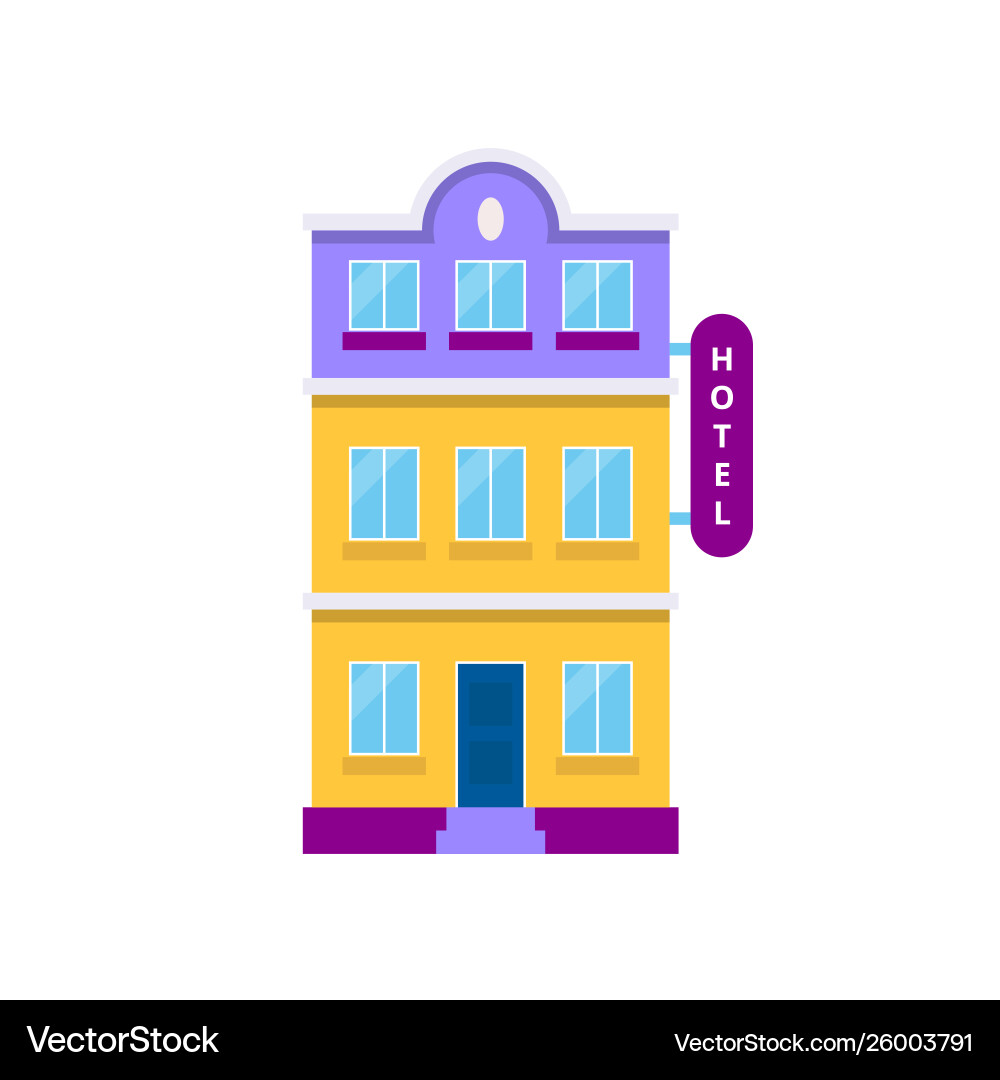 Hotel building isolated Royalty Free Vector Image
