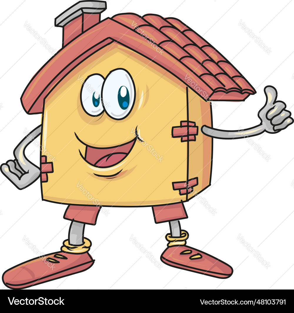 House cartoon character Royalty Free Vector Image