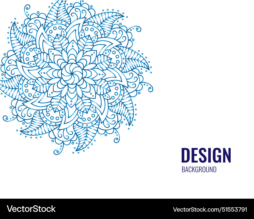 Mandala blue background beautiful flower Vector Image