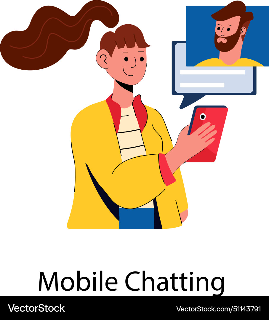Mobile chatting Royalty Free Vector Image - VectorStock