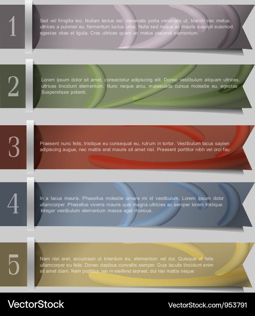 Numbered ribbons banners Royalty Free Vector Image