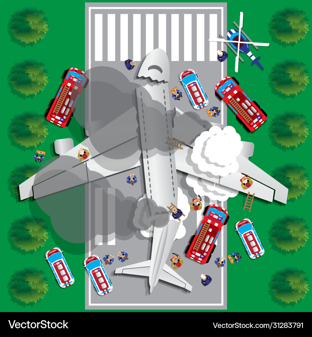 Plane crash Royalty Free Vector Image - VectorStock