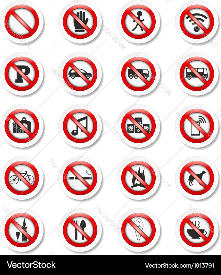 Prohibition signs Royalty Free Vector Image - VectorStock