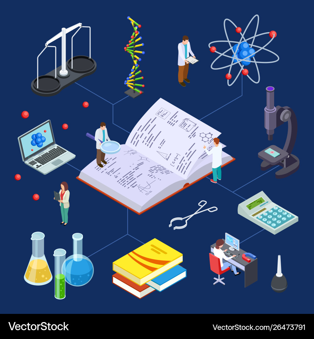 Science laboratory isometric chemical Royalty Free Vector