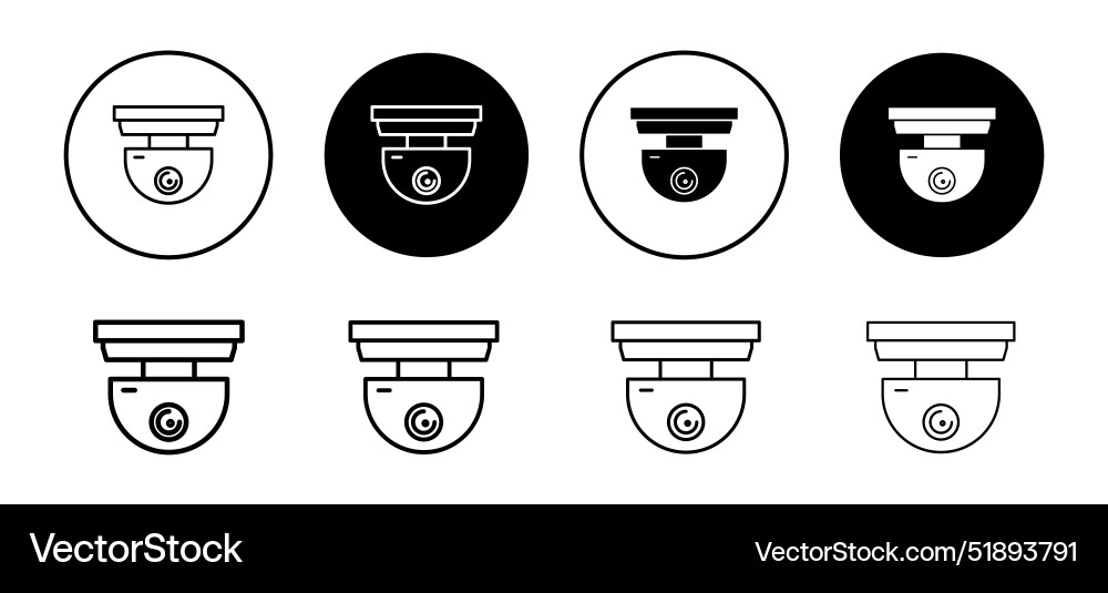 Security cam icon set collection Royalty Free Vector Image