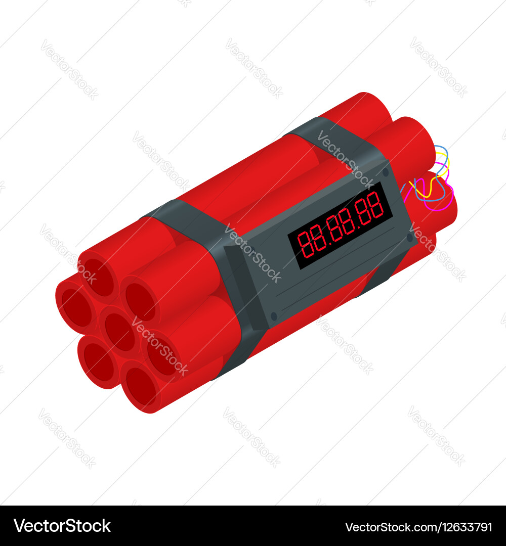 Tnt time bomb explosive with digital countdown Vector Image