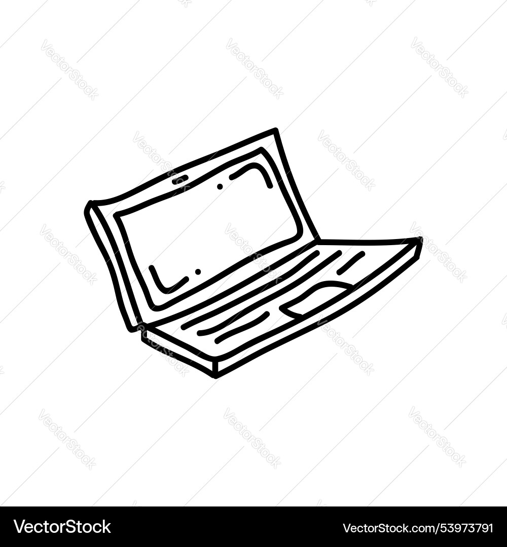 Unique hand drawn laptop icon with clean black Vector Image