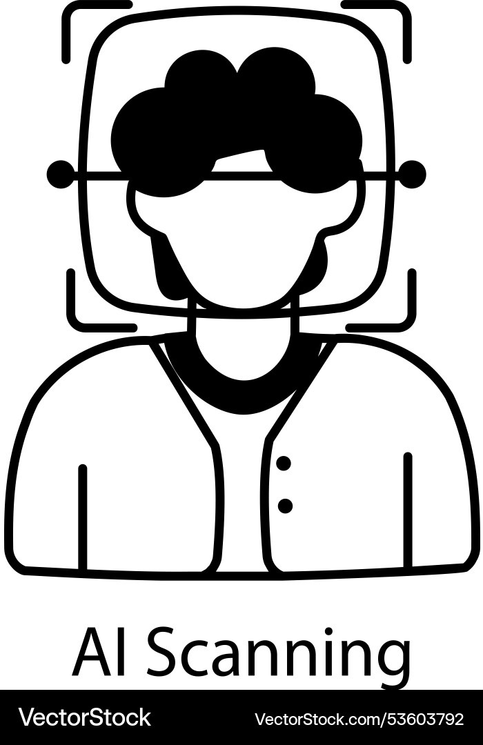 Ai scanning Royalty Free Vector Image - VectorStock