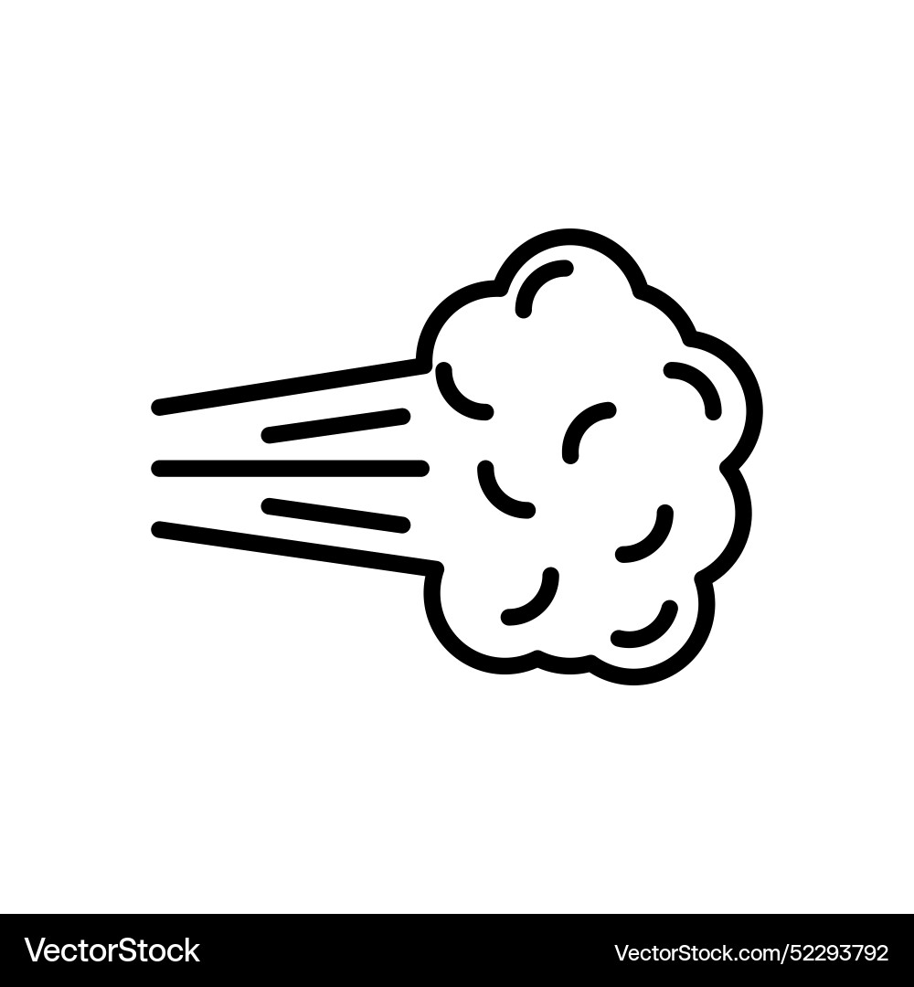 Air spray cloud icon linear logo mark in black Vector Image