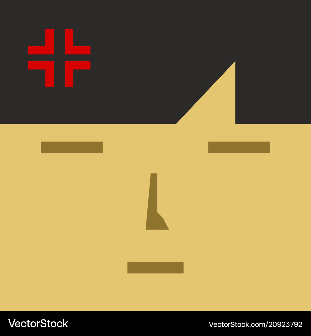 Cartoon of serious face Royalty Free Vector Image