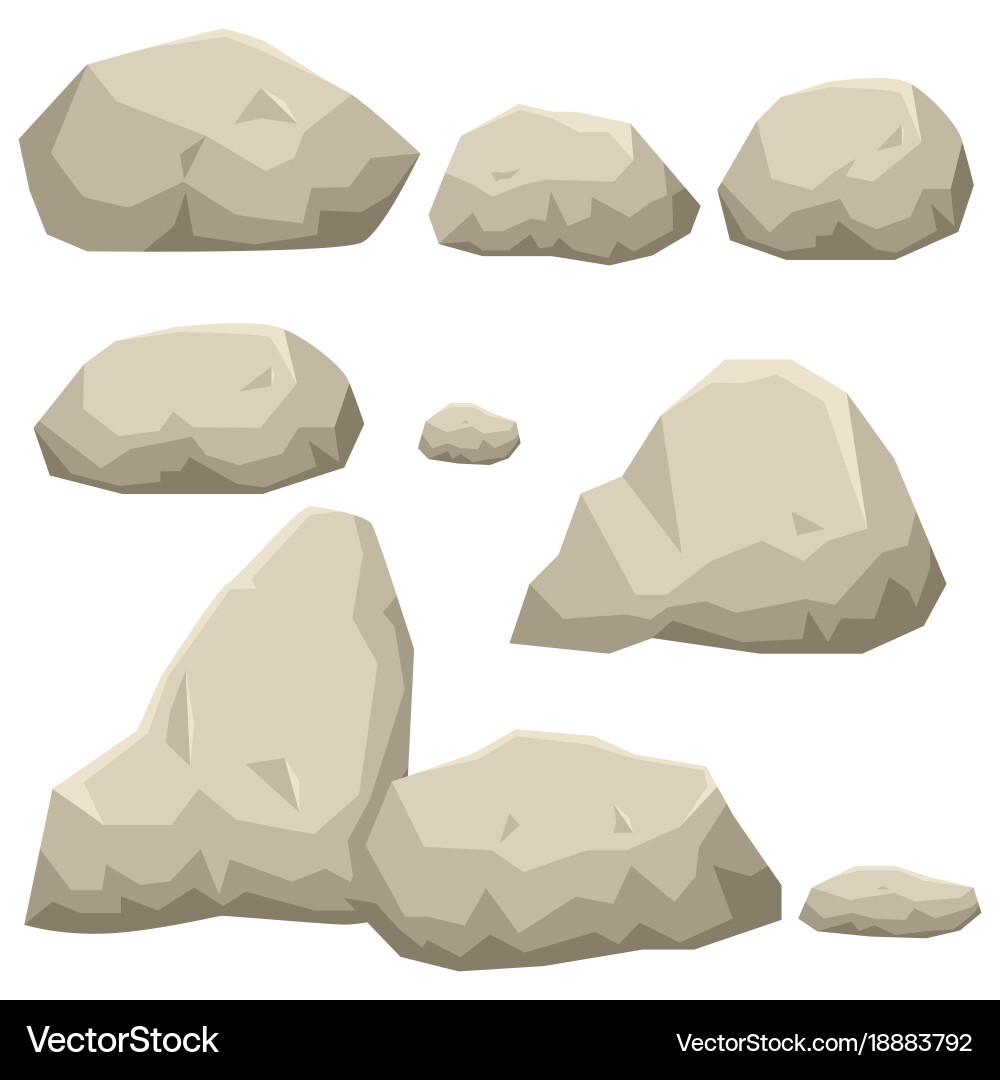 Cartoon Rock Stone Collection Royalty Free Vector Image