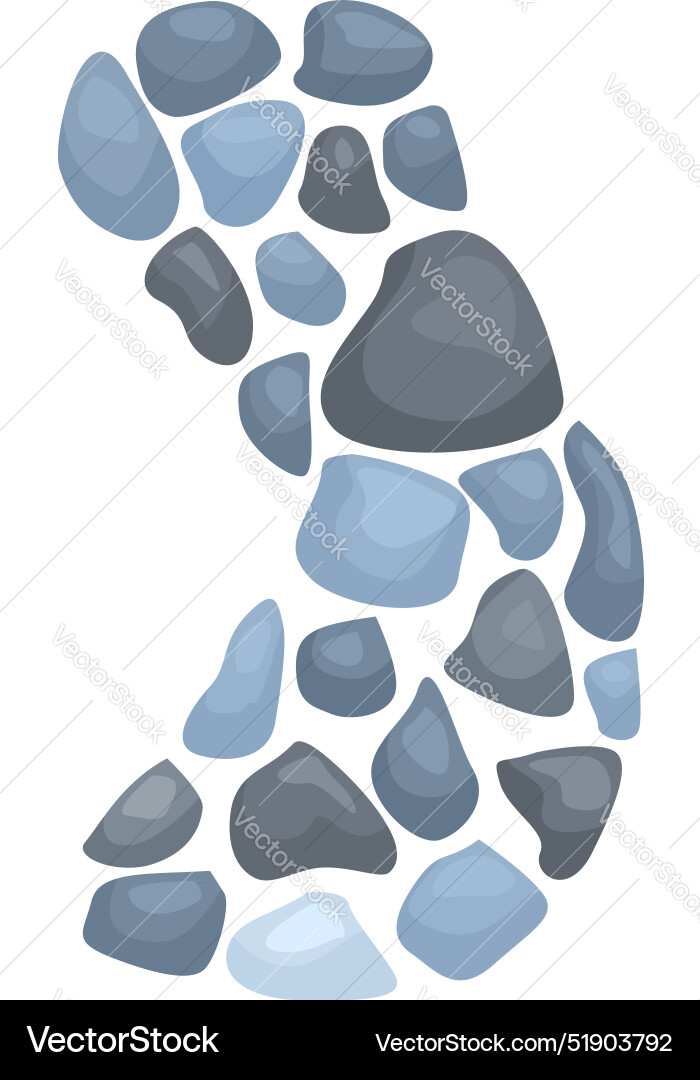 Curved path made of grey cobblestones leading Vector Image