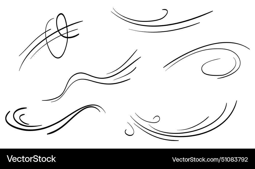 Doodle wind blow gust design Royalty Free Vector Image