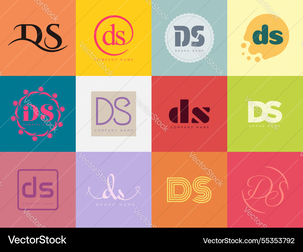 Ds logo company template letter d and s logotype Vector Image
