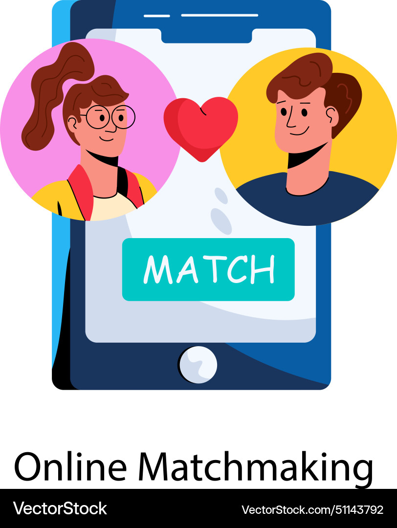 Online matchmaking Royalty Free Vector Image - VectorStock