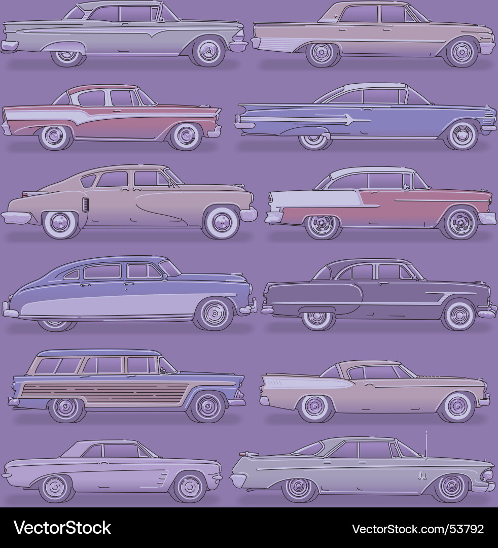 Retro Car Profiles Royalty Free Vector Image - VectorStock