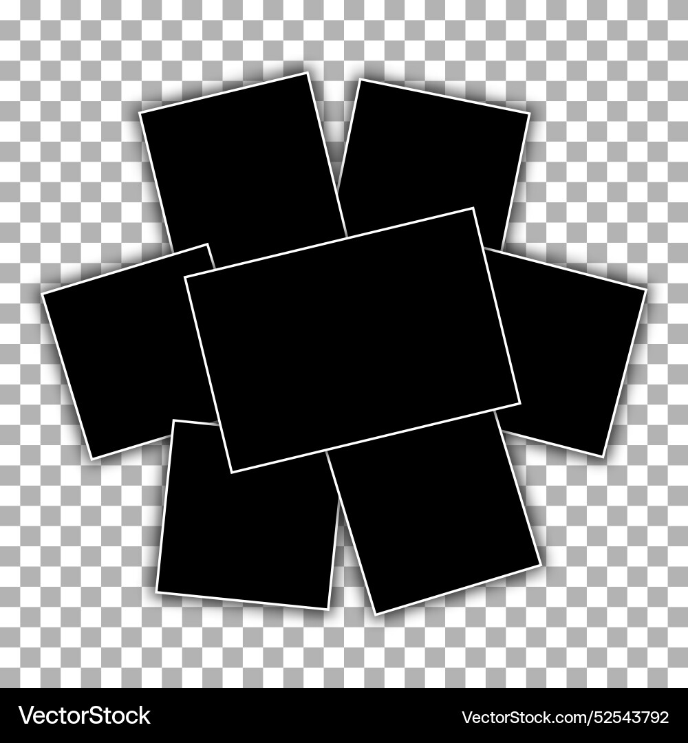 Several instant film frames on an isolated white Vector Image