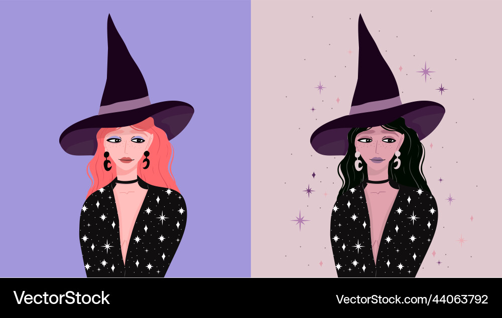 Witch girl fashion halloween Royalty Free Vector Image