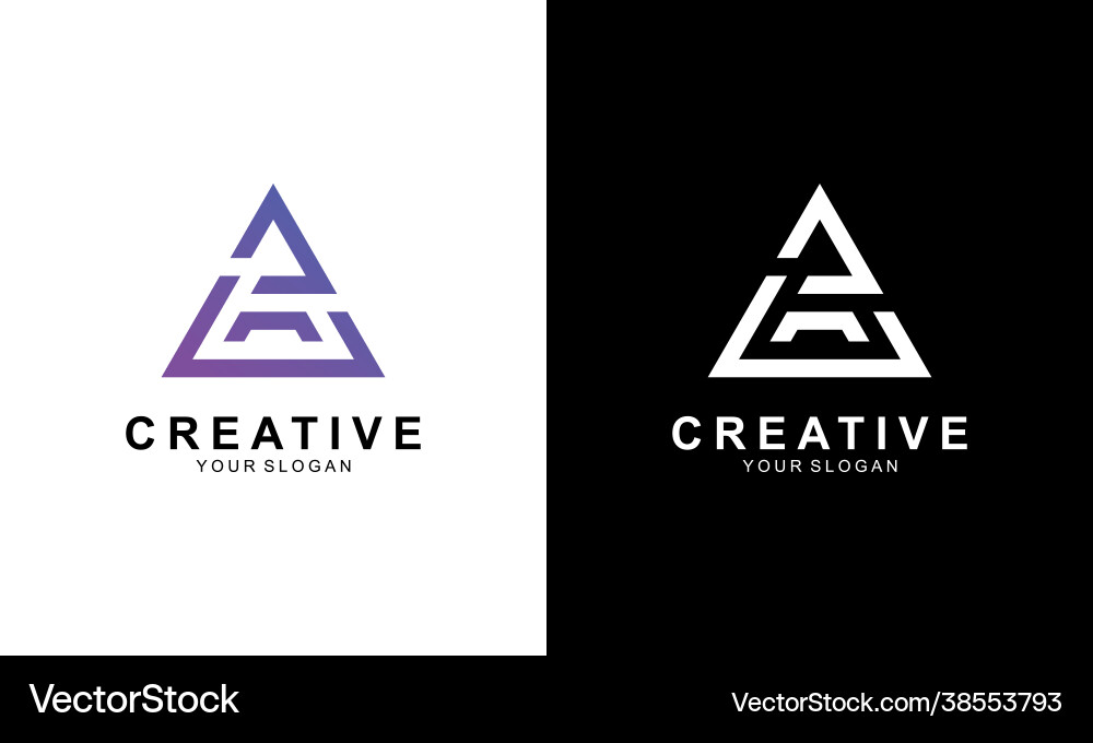 Creative letter a icon simple gradients Royalty Free Vector