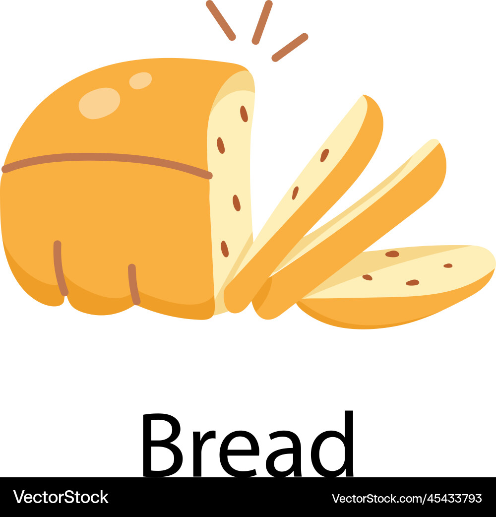 Cute Bread Doodle Icon Royalty Free Vector Image