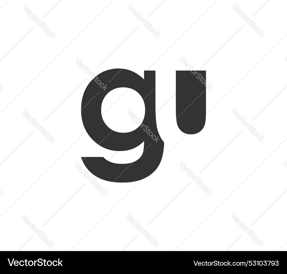 Gu creative geometric initial based modern Vector Image