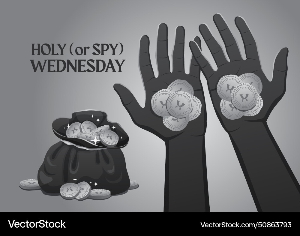 Holy wednesday is also known as spy Royalty Free Vector