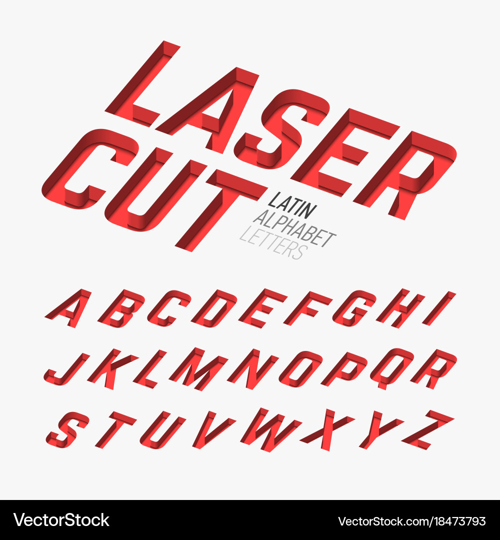 Laser Cut Alphabet Letters Royalty Free Vector Image