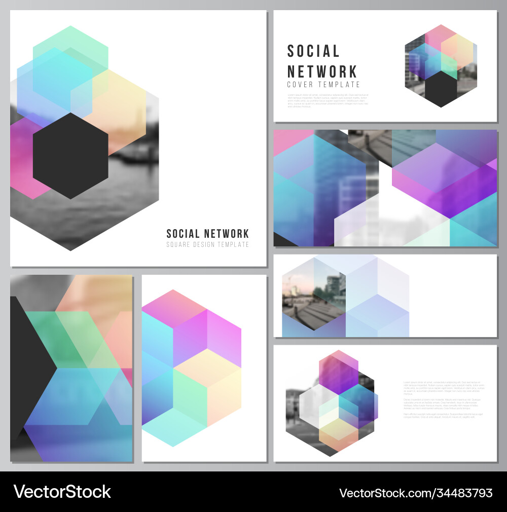 Layouts modern social network mockups Royalty Free Vector