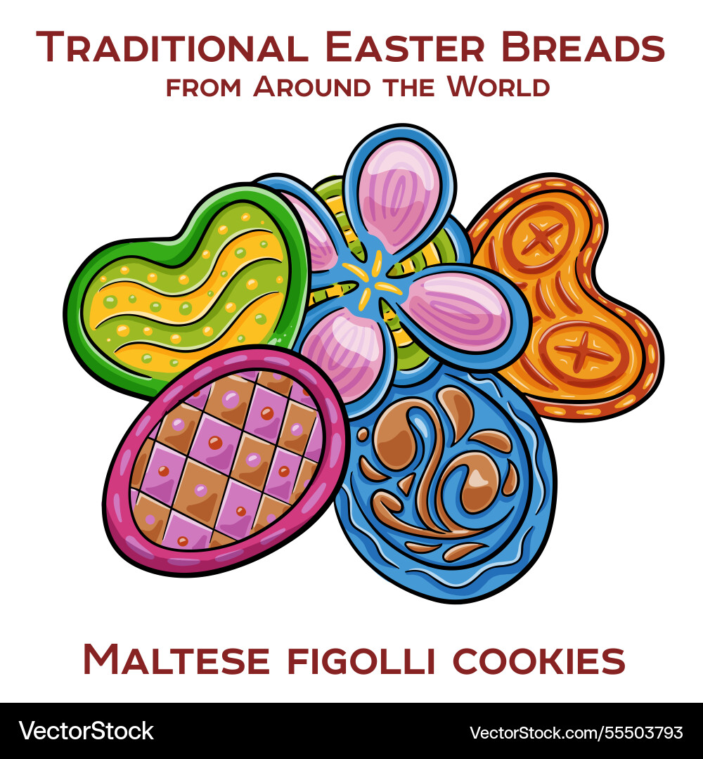 Maltese figolli are traditional almond-based Vector Image