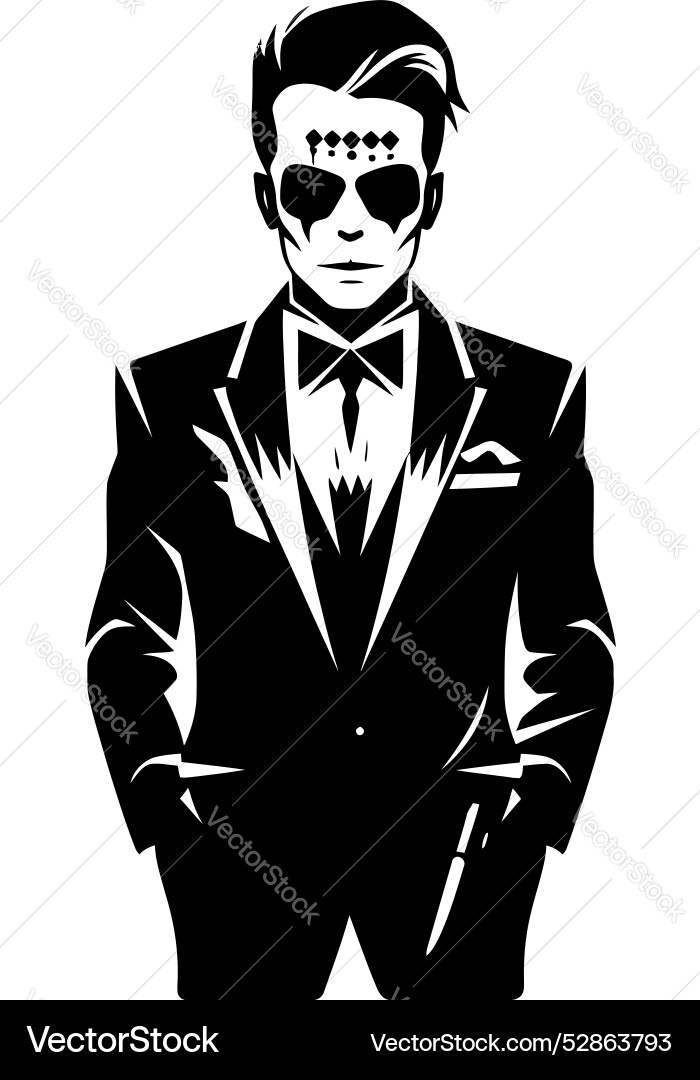 Twisted terror psycho killer emblem design Vector Image