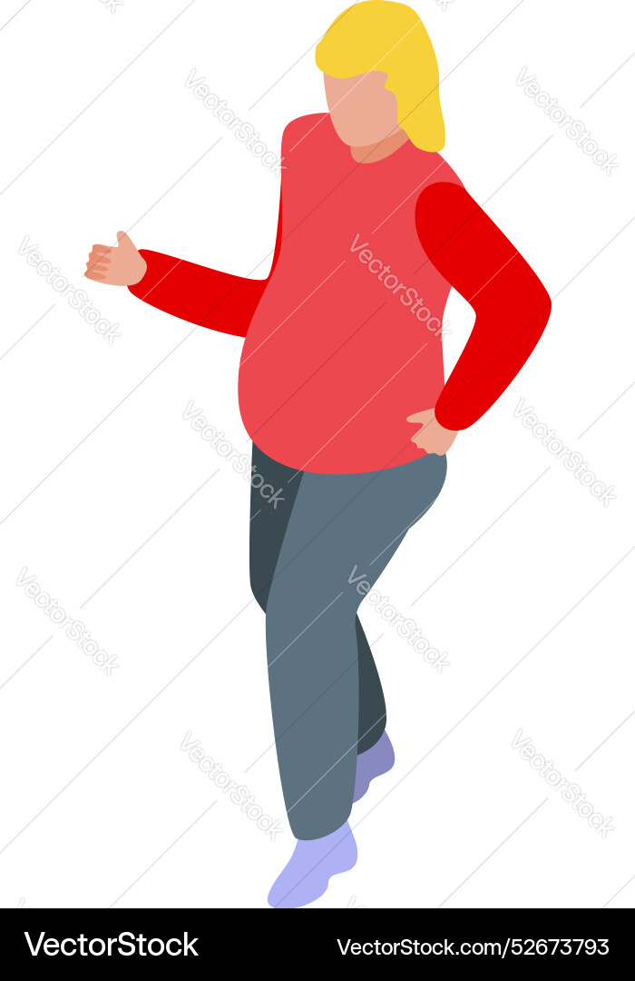 Woman walking forward gesturing with hand Vector Image