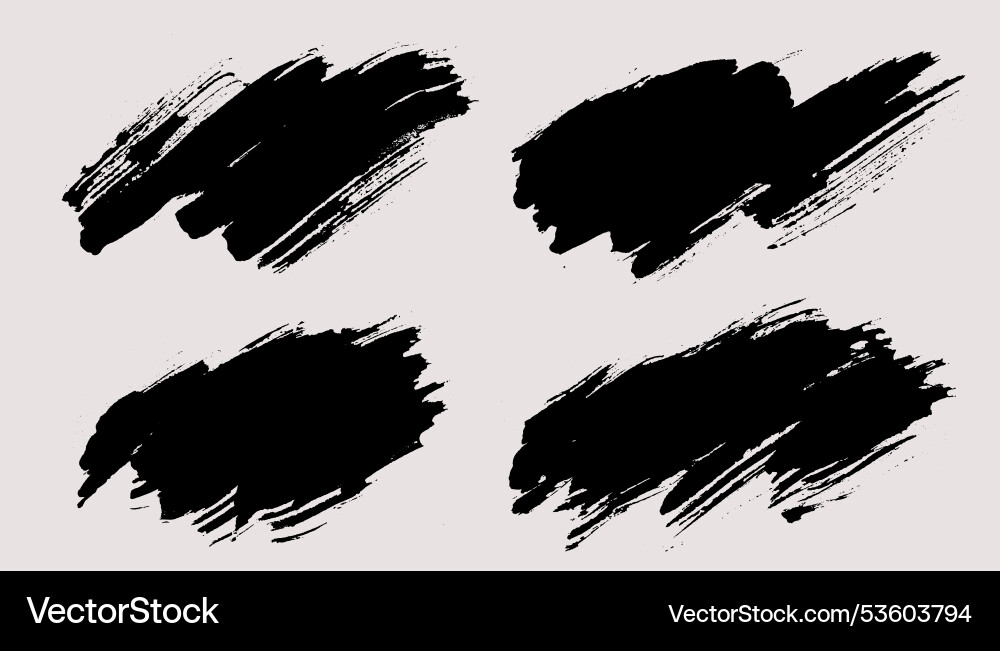 Brush strokes painted rectangles set Royalty Free Vector