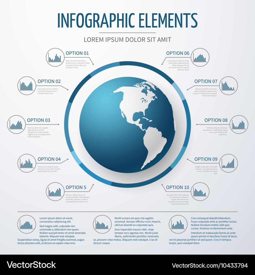 Earth globe 3d infographic template Royalty Free Vector
