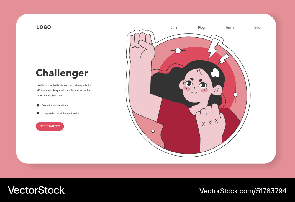 Enneagram challenger type flat Royalty Free Vector Image