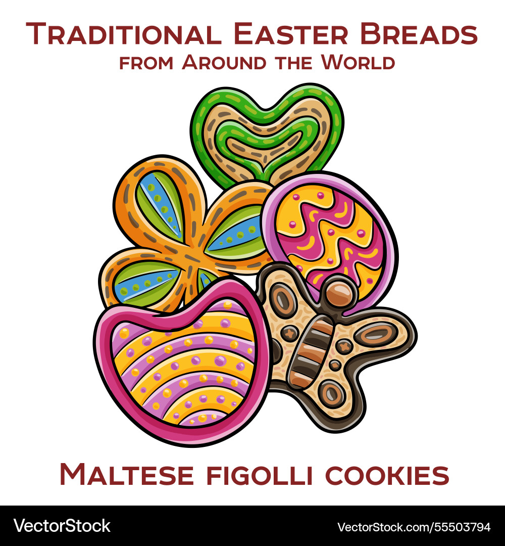 Maltese figolli are traditional almond-based Vector Image