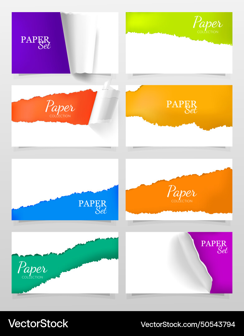 Realistic torn paper banners Royalty Free Vector Image
